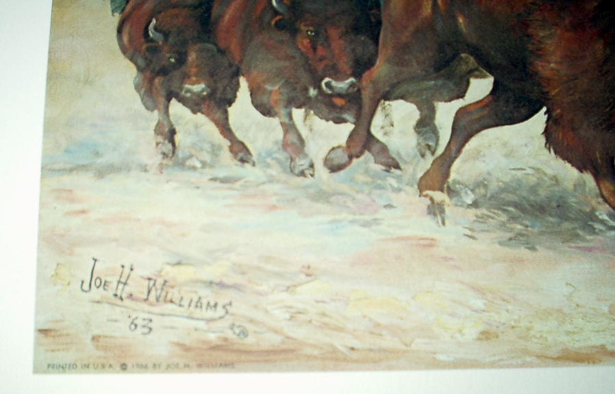 Buffalo Hunt Western Plains Artist Joe H Williams Artist From Texas ...