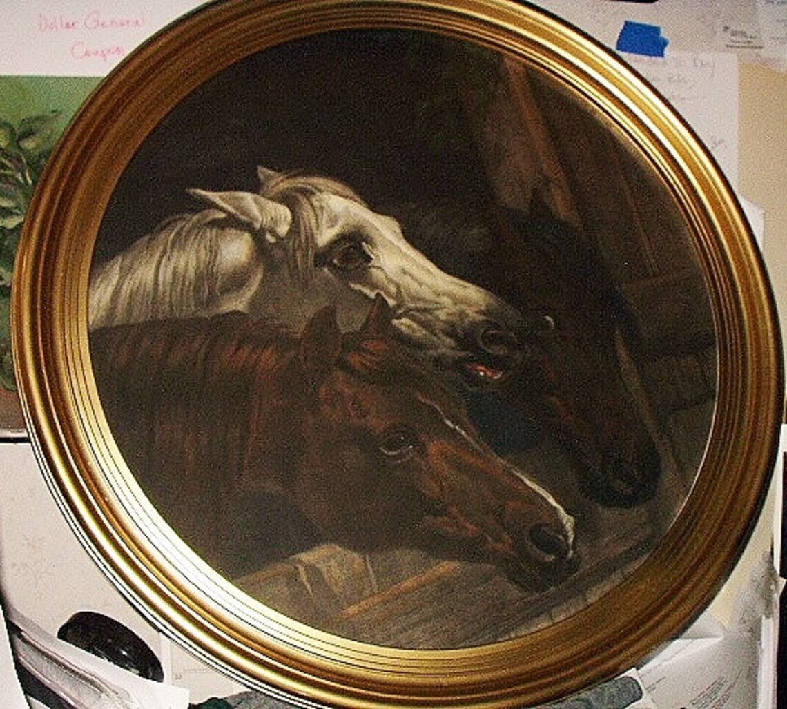 Horses Trio John Fredrick Herring Artist Rare Original 1800 Antique ...
