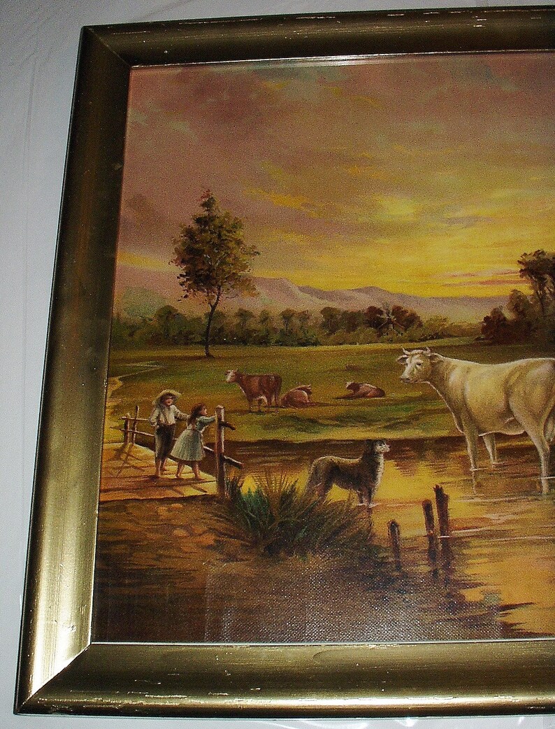 Milking Cows Karan Swiss Cattle Hereford in Pasture 1894 | Etsy