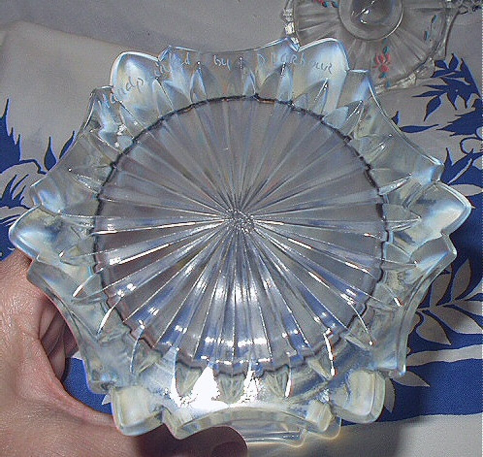Fenton Opalescent Covered Candy Dish Hand Painted Flowers - Etsy