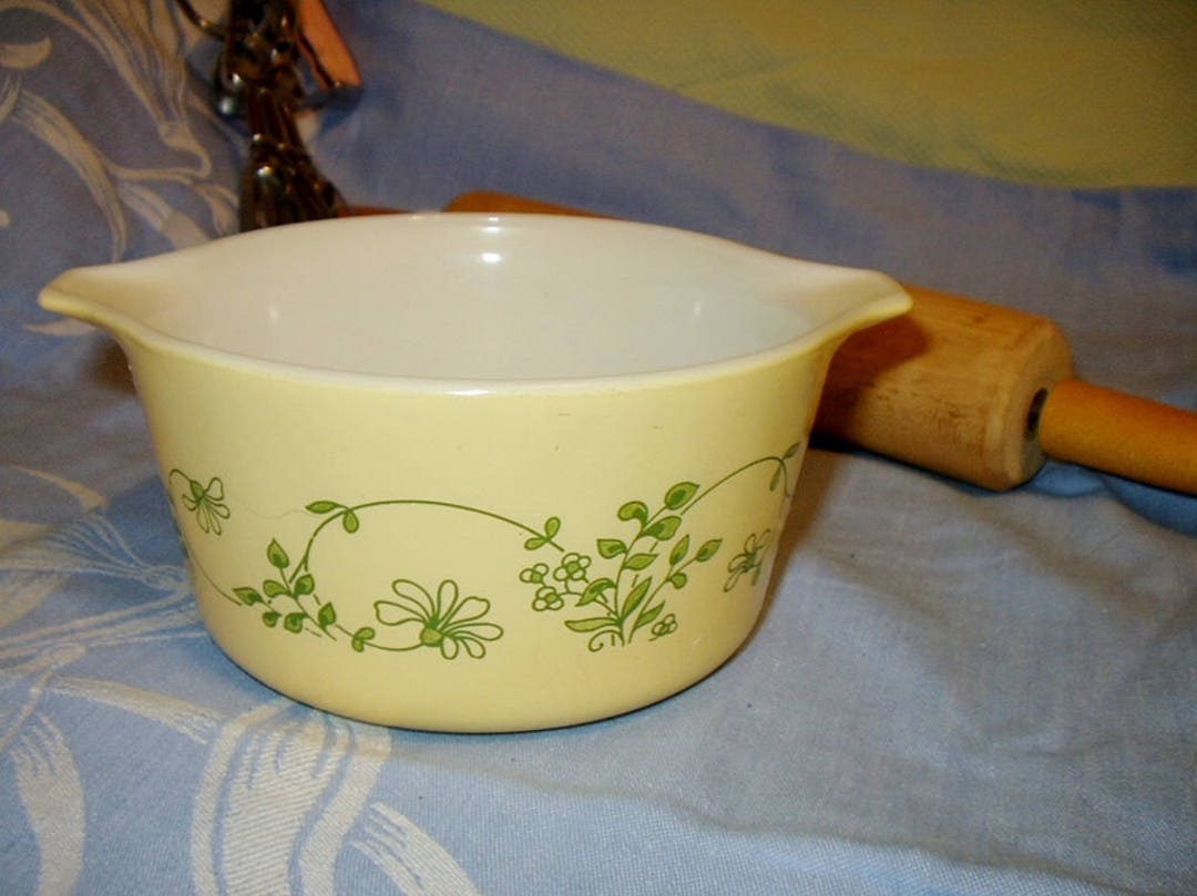 Pyrex Shenandoah Vintage Bowl Pattern 473B Yellow With Green Flowers ...