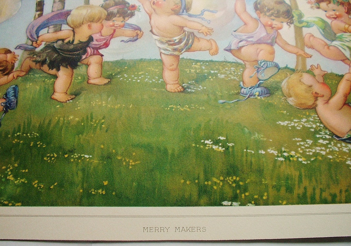 Twelvetrees Artist Lithograph Merry Makers Babys Cute Cherub | Etsy