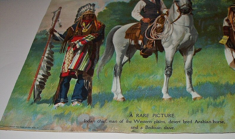 Western Theme Men Characters and Arabian Horse Antique 1908 | Etsy
