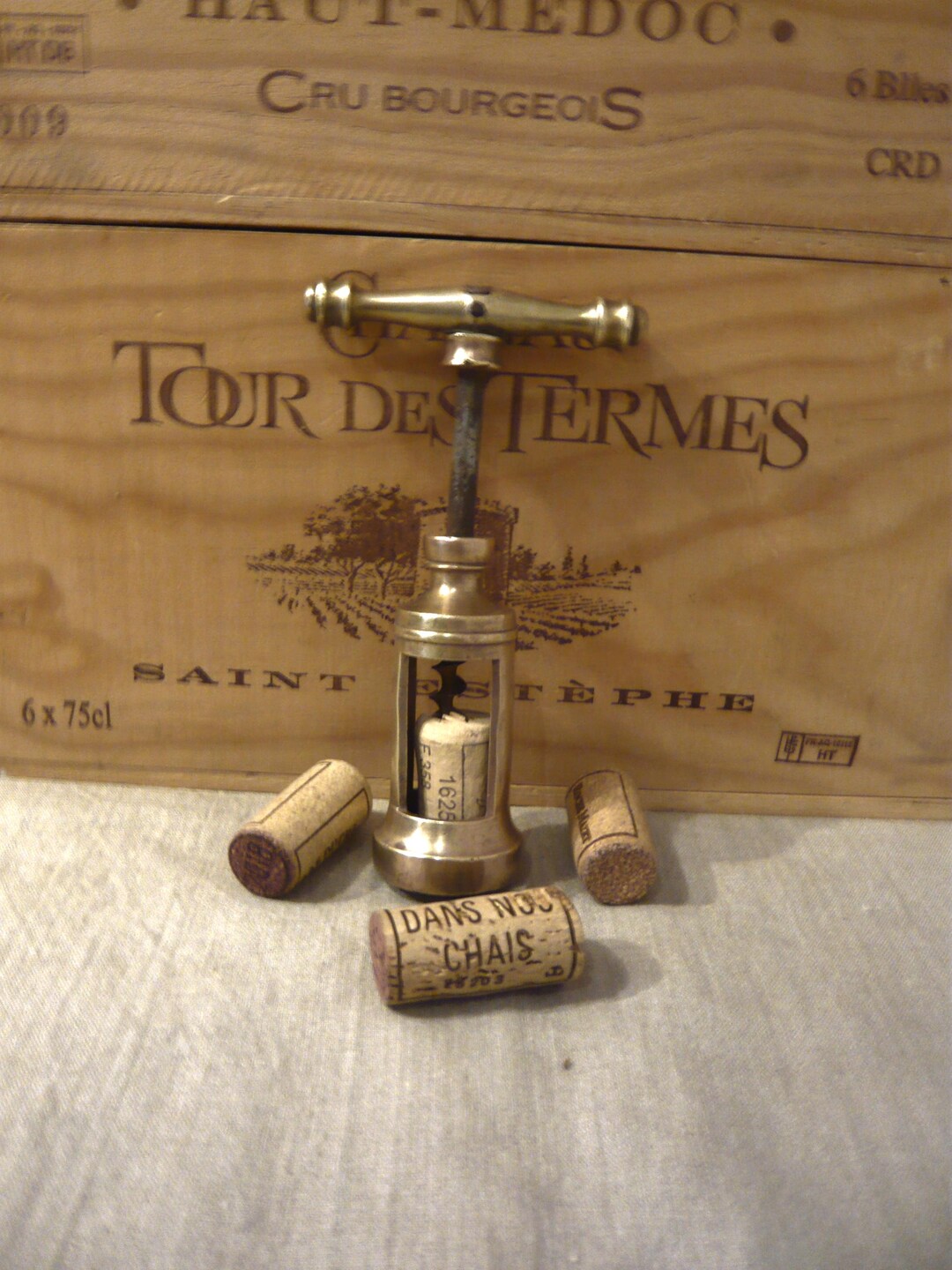 Open-cage Brass Corkscrew Italian Corkscrew Antique Corkscrew ...