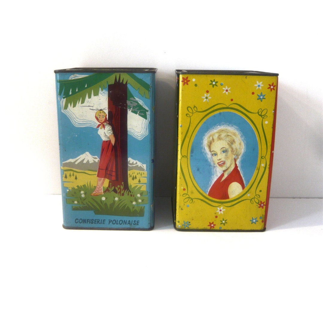 Large Lithographed Tin Boxes 1950s Advertising Tin Boxes Collectibles ...