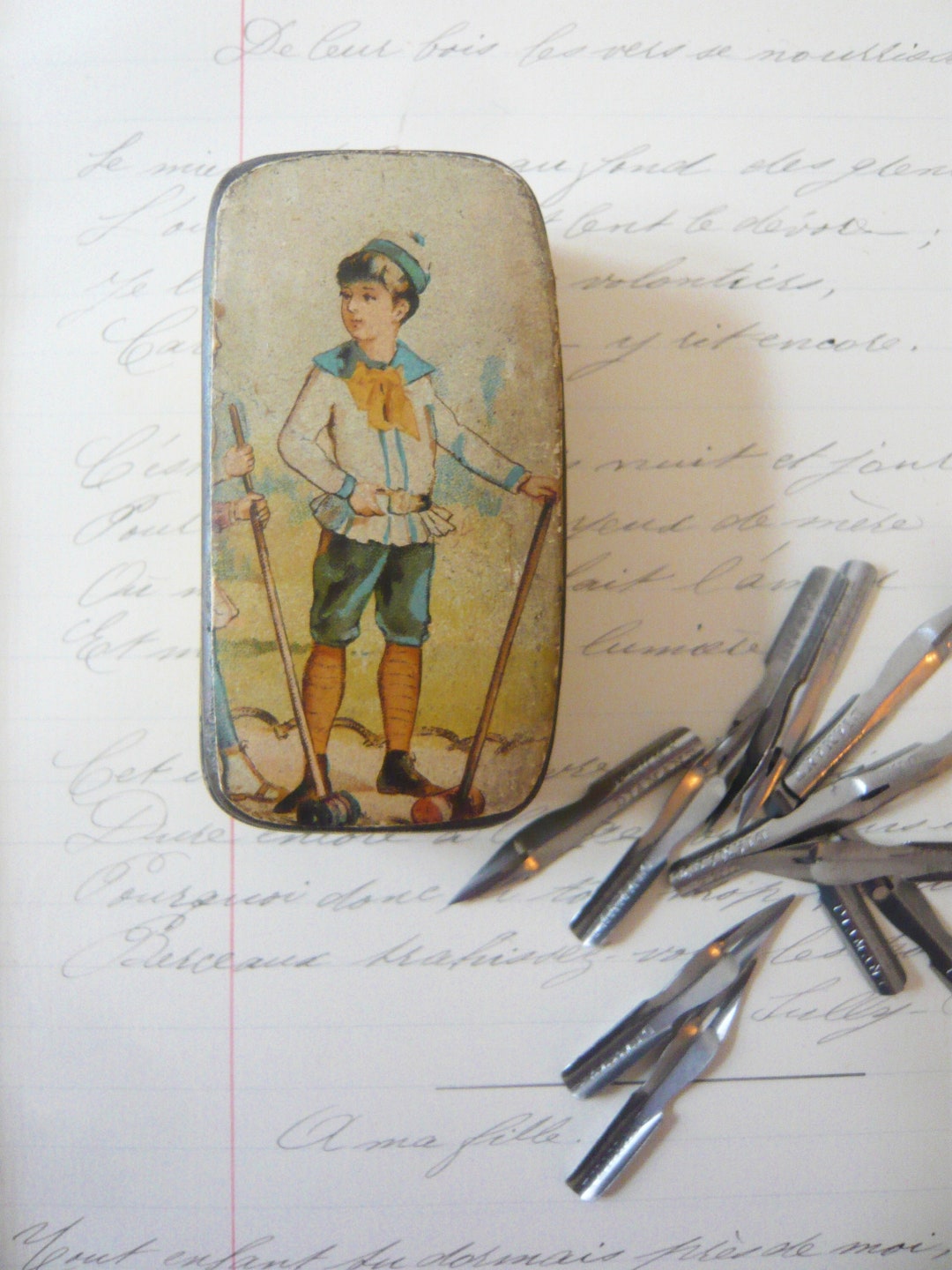 Paper Mache Napoleon III Nibs Box With Children Playing Croquet Decor ...