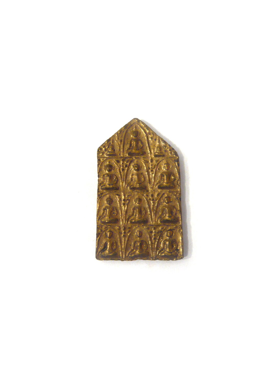 Votive Tablet Buddhist Gilded Terracotta Tablet Asia Buddha Amulet ...