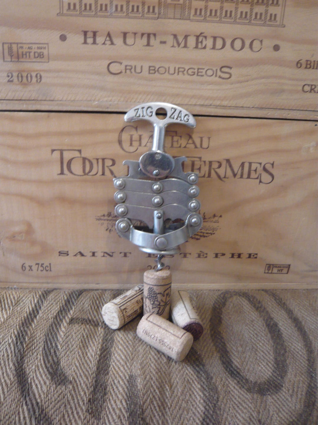 1960s Zig Zag Corkscrew French Corkscrew Wine Bottle Opener ...