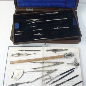 Antique Drafting Box With Its Key C. F. Wiedemann, Hoflieferant, Roda S ...