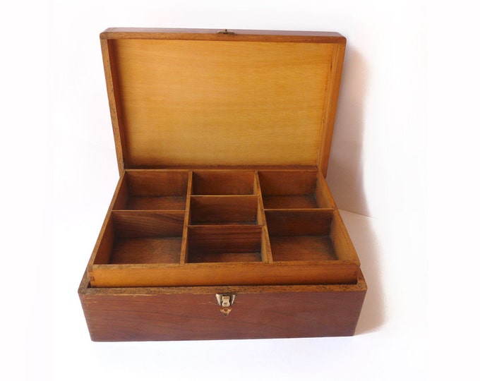 Wooden Box With Tray Storage Box Desk Organizer Wood Organizer - Etsy