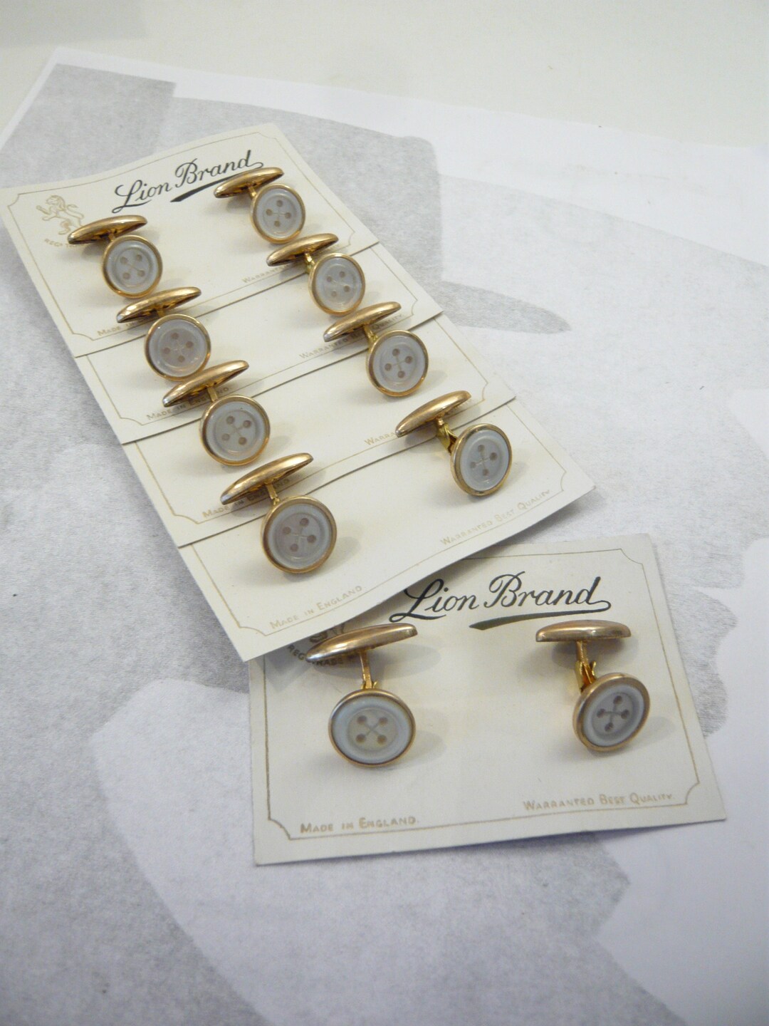 Art Deco Mother of Pearl Cuff Links Toggle Closure With Button Decor ...