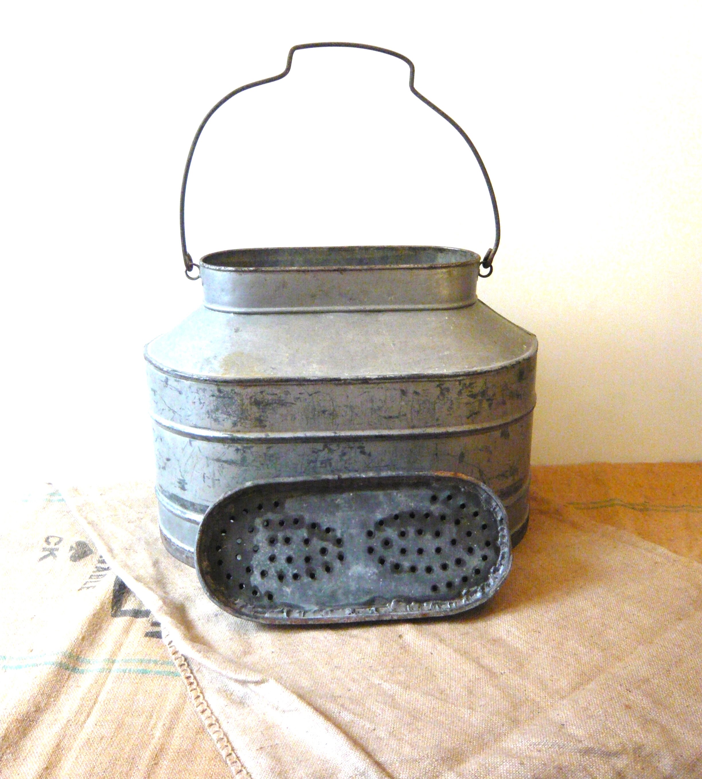 Large Fish Bucket Antique Primitive Minnow Fish Bucket Zinc | Etsy