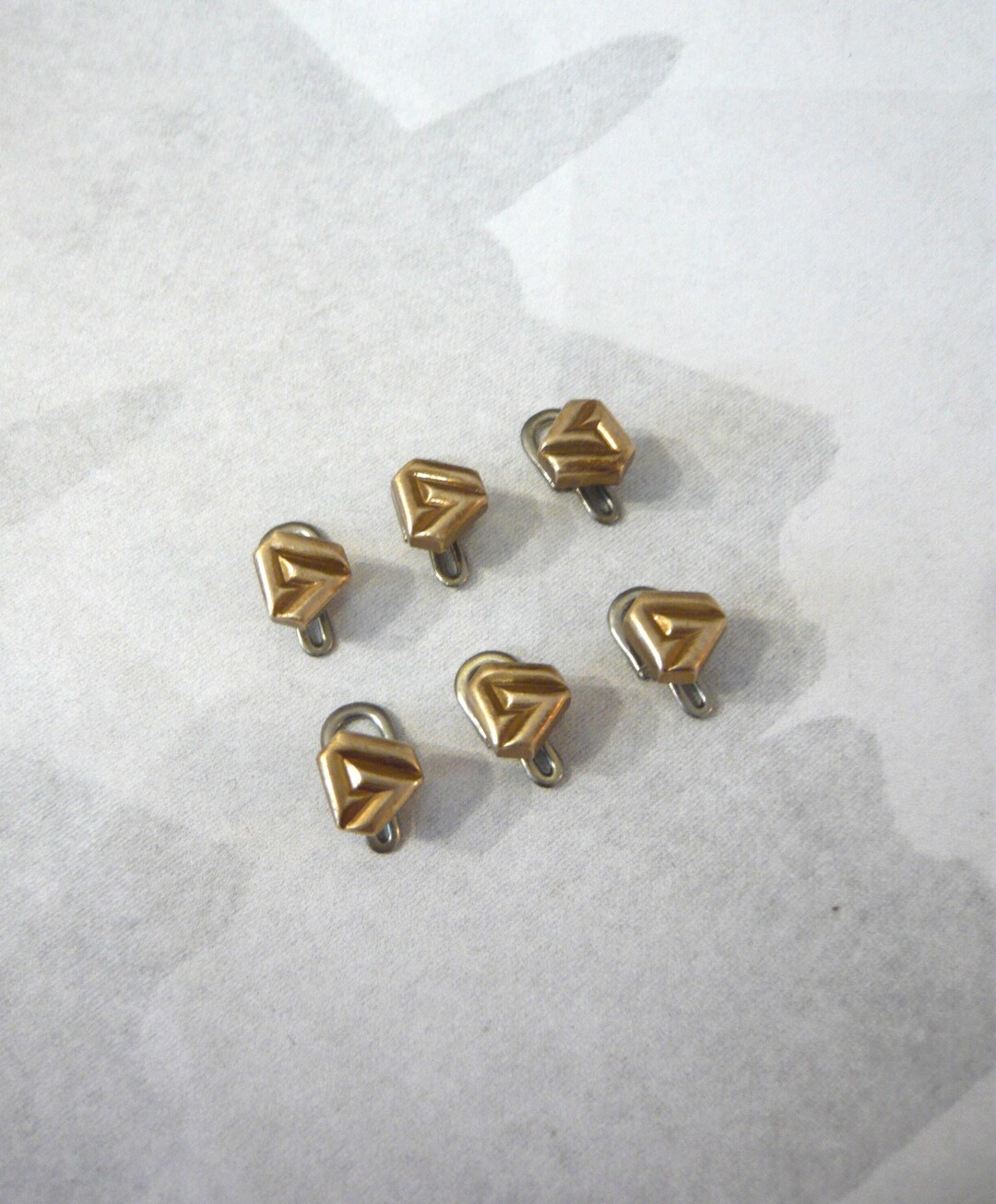 Set of 6 French Antique Collar Buttons Shirt Studs Triangular Shirt ...