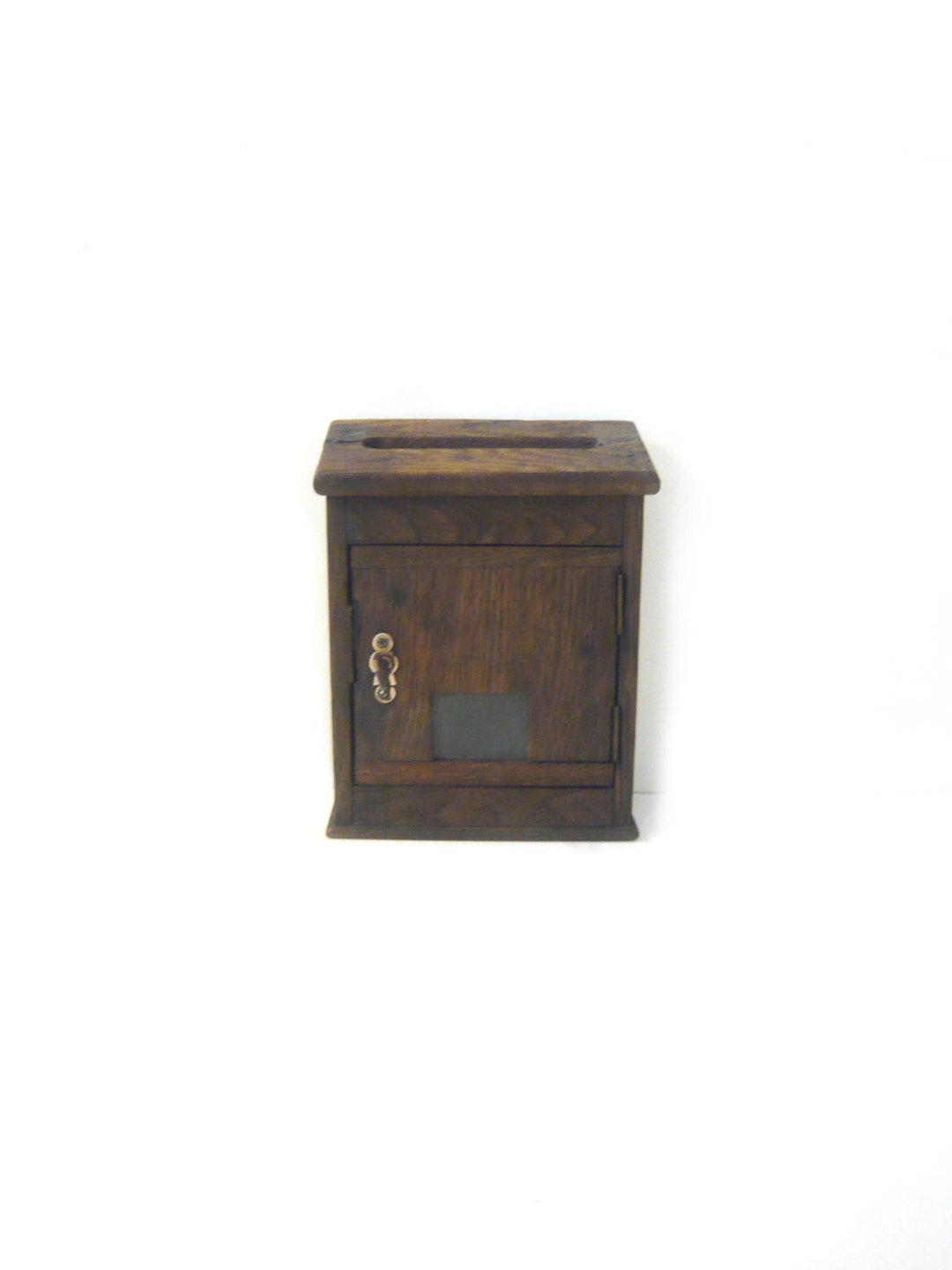 Wooden Mailbox With Key Antique Wood Mil Box With Key 1930s Oak ...