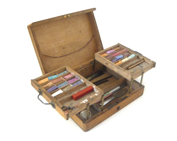 Folding Paint Box With Key Watercolor Box Wooden Accordion Artist Box ...