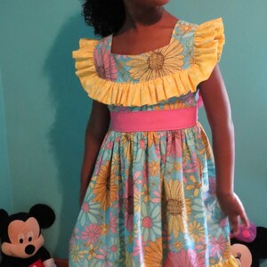 Betty Lou Girl's Vintage Style Ruffled Bodice Dress, Instant Download ...