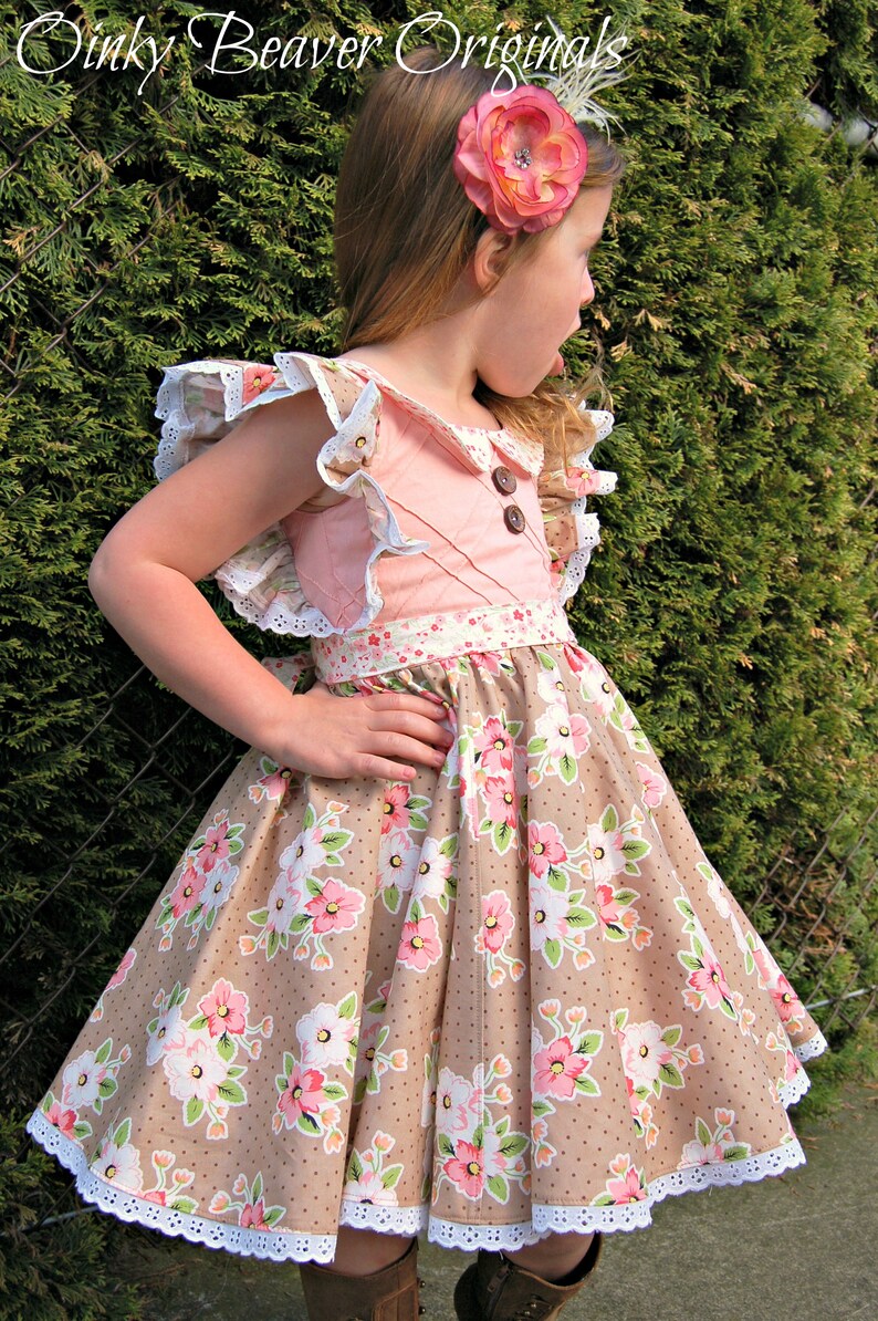 Clementine Vintage Style Girls Dress W/ Extended Flutter Sleeves PDF ...