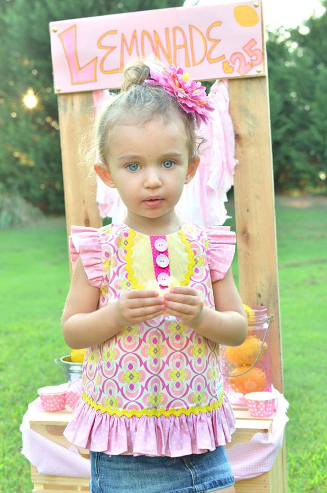 Instant Download PDF Sewing Pattern Pink Lemonade Girls Flutter Sleeve ...