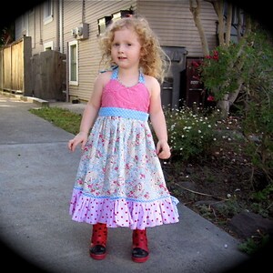 Instant Download PDF Sewing Pattern Allison Dress Double Ruffle Halter ...
