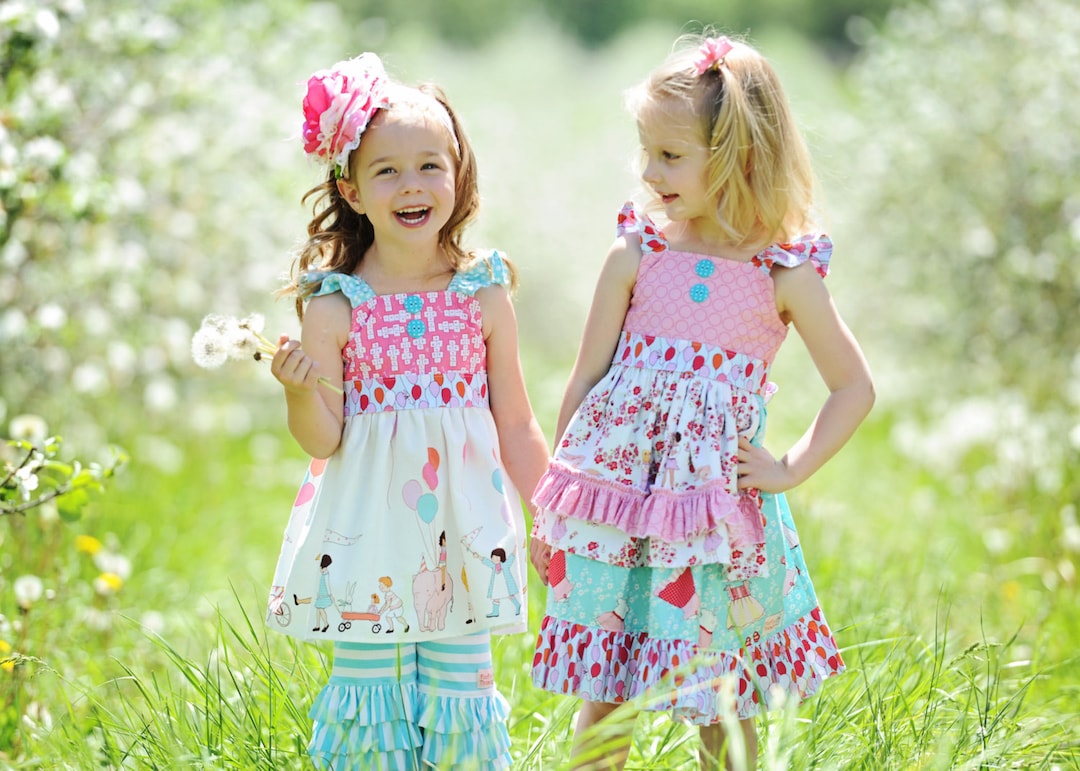 Huckleberry Girl's Flutter Apron Dress or Top Instant Download PDF ...