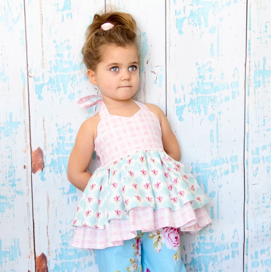 Instant Download PDF Sewing Pattern Allison Dress Double Ruffle Halter ...