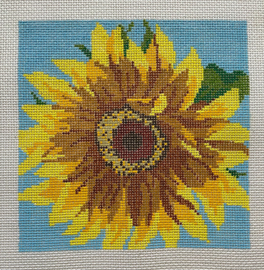 Sunflower Needlepoint Canvas, Hand Painted - Etsy