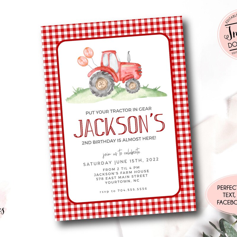 Red Tractor Birthday - Etsy