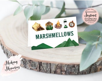 Camping Birthday Food Labels - Etsy