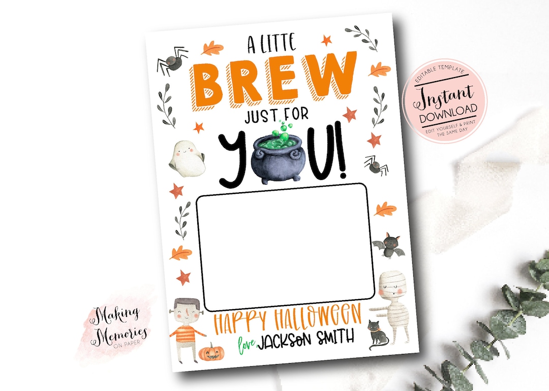 Halloween Coffee Gift Card, Halloween Gift Card Holder, Teacher ...