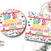 Sip Sip Hooray Valentine Tags, Juice Box Valentine Cards, Straw ...