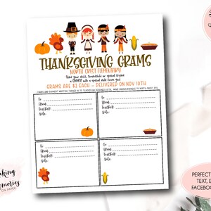 Thanksgiving Candy Gram Template, School Candy Gram, School Fundraiser ...