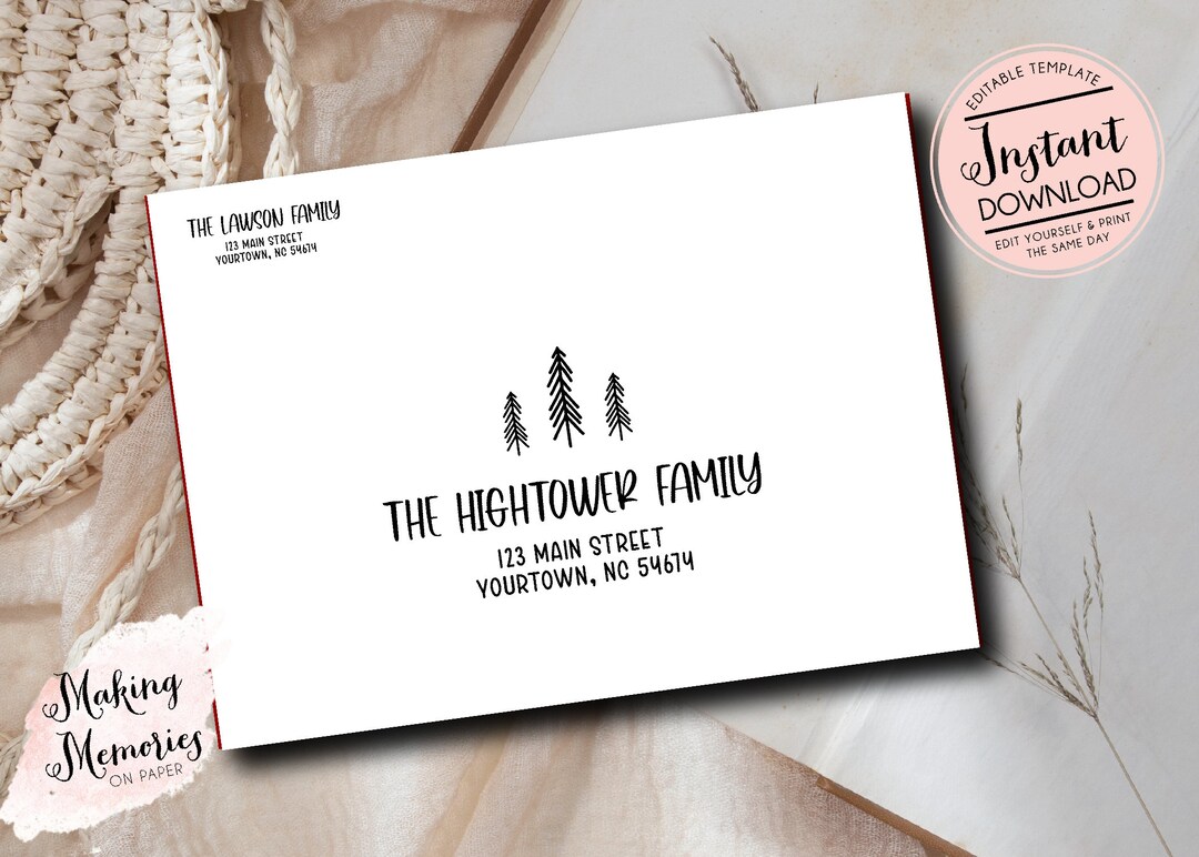 Editable Christmas Envelope Template, Winter Addressed Envelopes ...