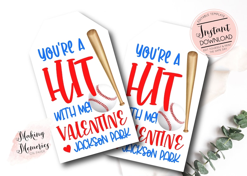 Baseball Valentine Cards Sports Valentines Day Cards - Etsy