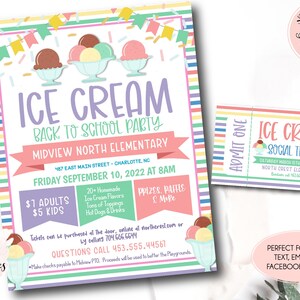 Ice Cream Social Flyer, End of School Ice Cream Social, Ice Cream ...