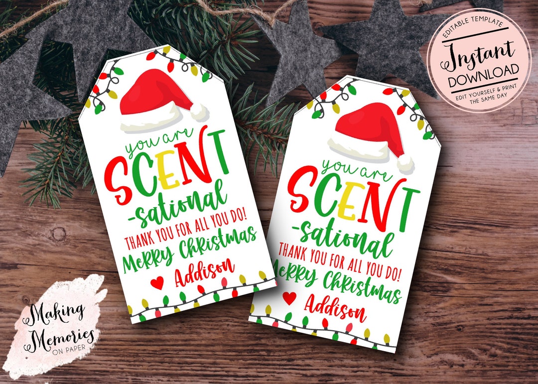 Christmas Soap Gift Tag, Wishing You a Scentsational Christmas, Soap ...
