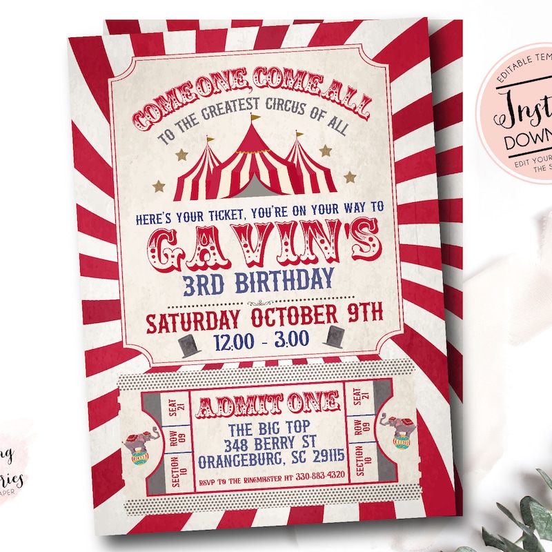 Carnival Invite - Etsy