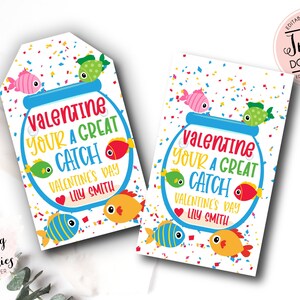 Editable Fish Valentine Tags, O-fish-ally Valentine Cards, Goldfish ...