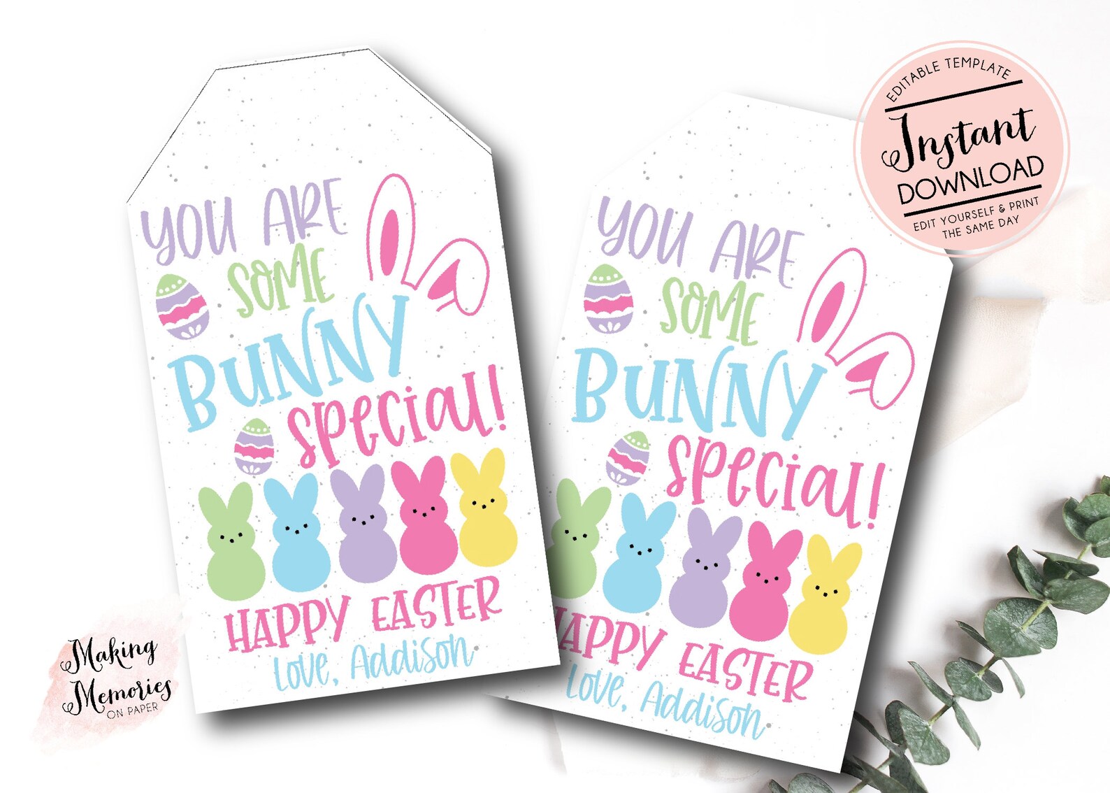 Editable Easter Favor Tag You Are Some Bunny Special Easter - Etsy