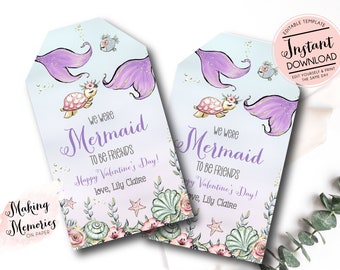 Mermaid Valentine Cards | Etsy