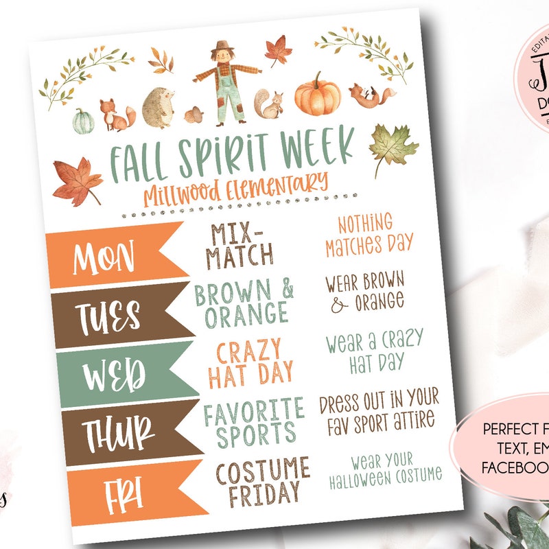 Christmas Spirit Week Template - Etsy