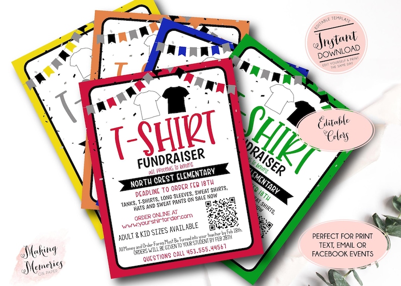 Shirt Fundraiser Flyer, School Shirt Sale, Clothing T-shirt Sale ...