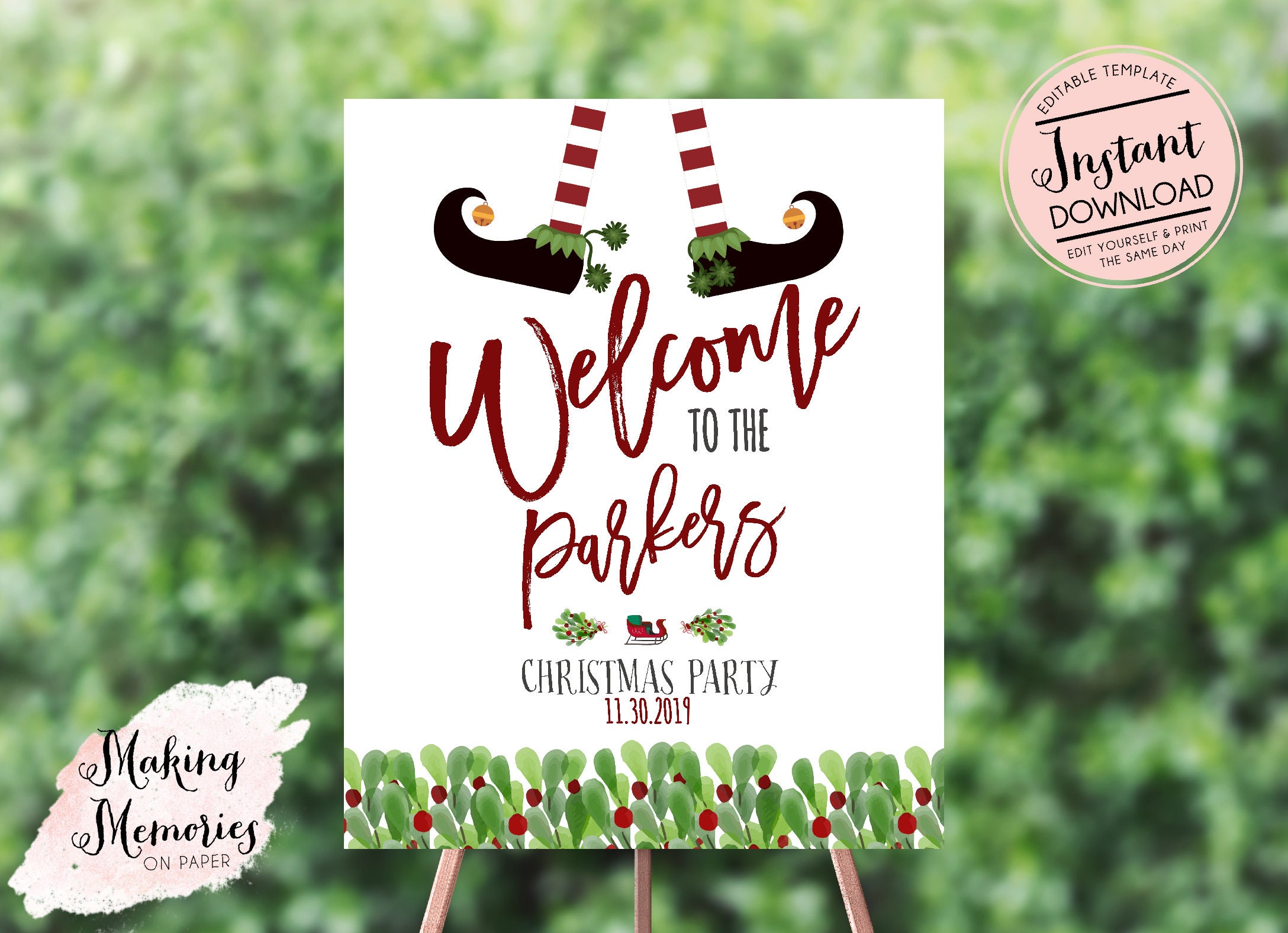 Christmas Welcome Sign Elf Legs Welcome Sign Elfed up - Etsy UK