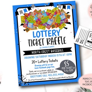 Lottery Ticket Raffle Ticket Fundraiser Flyer, Lottery Ticket Raffle ...