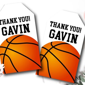 Editable Basketball Favor Tags, Sports Favors, Basketball Favor ...