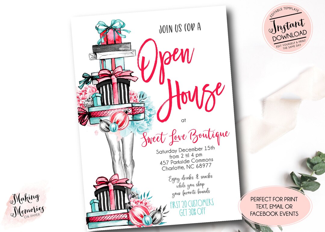 Holiday Open House, Store Open House, Business Open House, Christmas ...