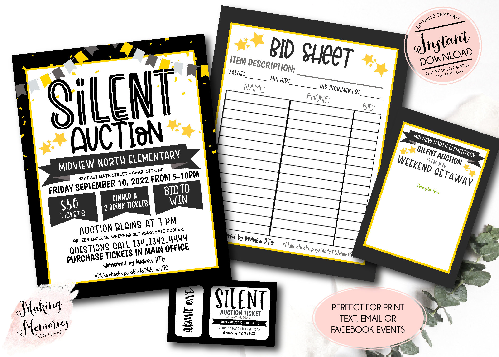 Silent Auction Poster Ideas