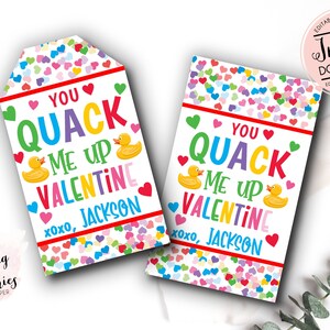 Editable Rubber Duck Valentine Tag, One Lucky Duck Valentines Day Tag ...