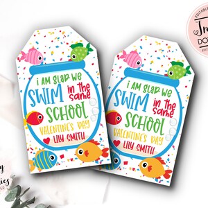 Editable Fish Valentine Tags, O-fish-ally Valentine Cards, Goldfish ...