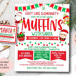 Donuts With Santa Fundraiser, Donut Breakfast With Santa Flyer Template ...