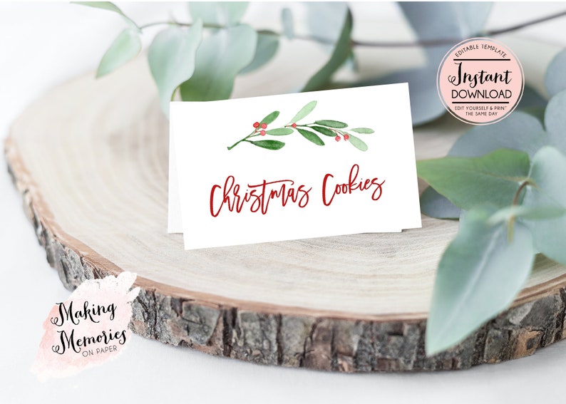 Christmas Menu Greenery Menu Holly Menu Christmas Shower | Etsy